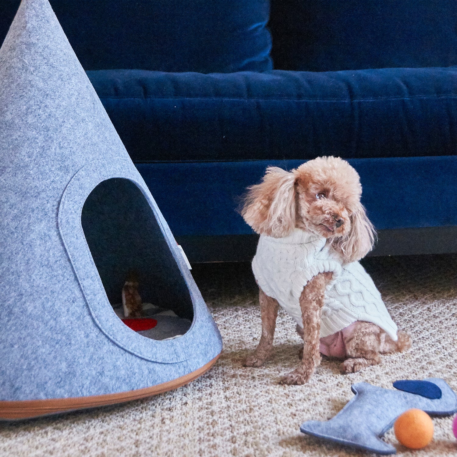 NOOEE PET X DEMYLEE WOOL OFF WHITE CABLE SWEATER